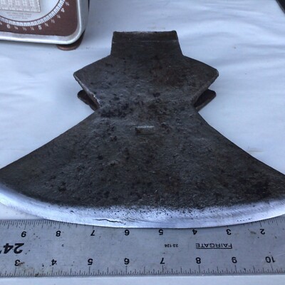 Vintage hand forged Hewing Axe Genuine Wrought Iron W / High Carbon Bit ...