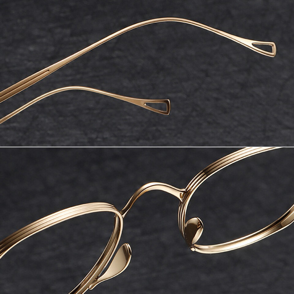 Retro Round Eyeglasses Frame Vintage Metal Ultra Light Spectacles Men Women | eBay