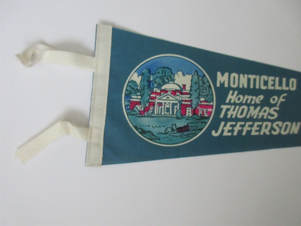 Vintage Felt Pennant Historical Rare 1950s Monticello Charlottesville ...