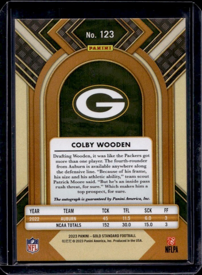 2023 Panini Gold Standard Colby Wooden RC/Autograph /199 | eBay