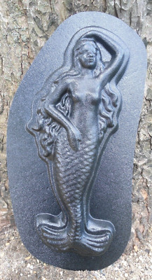 Mermaid plaque mold concrete plaster casting garden mould 14" x 5" x 1. ...