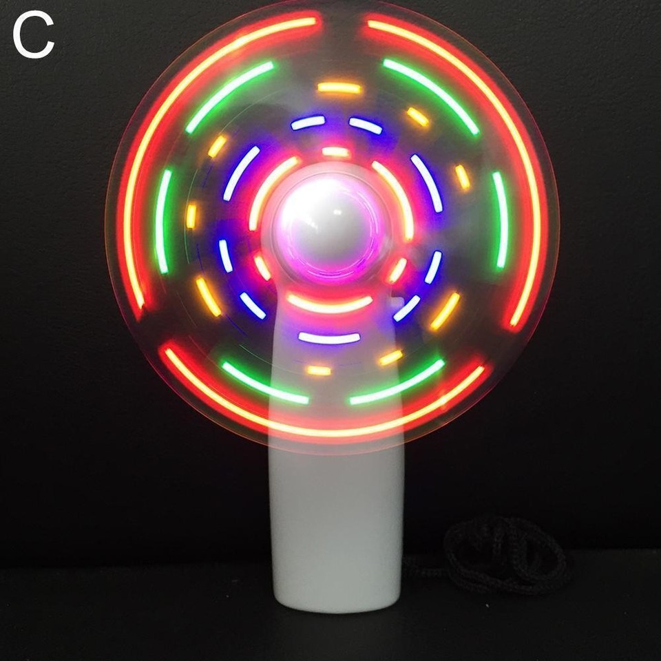 LED Flashing Light Handheld Mini Fan I LOVE YOU B6R2 P0G3 | eBay UK