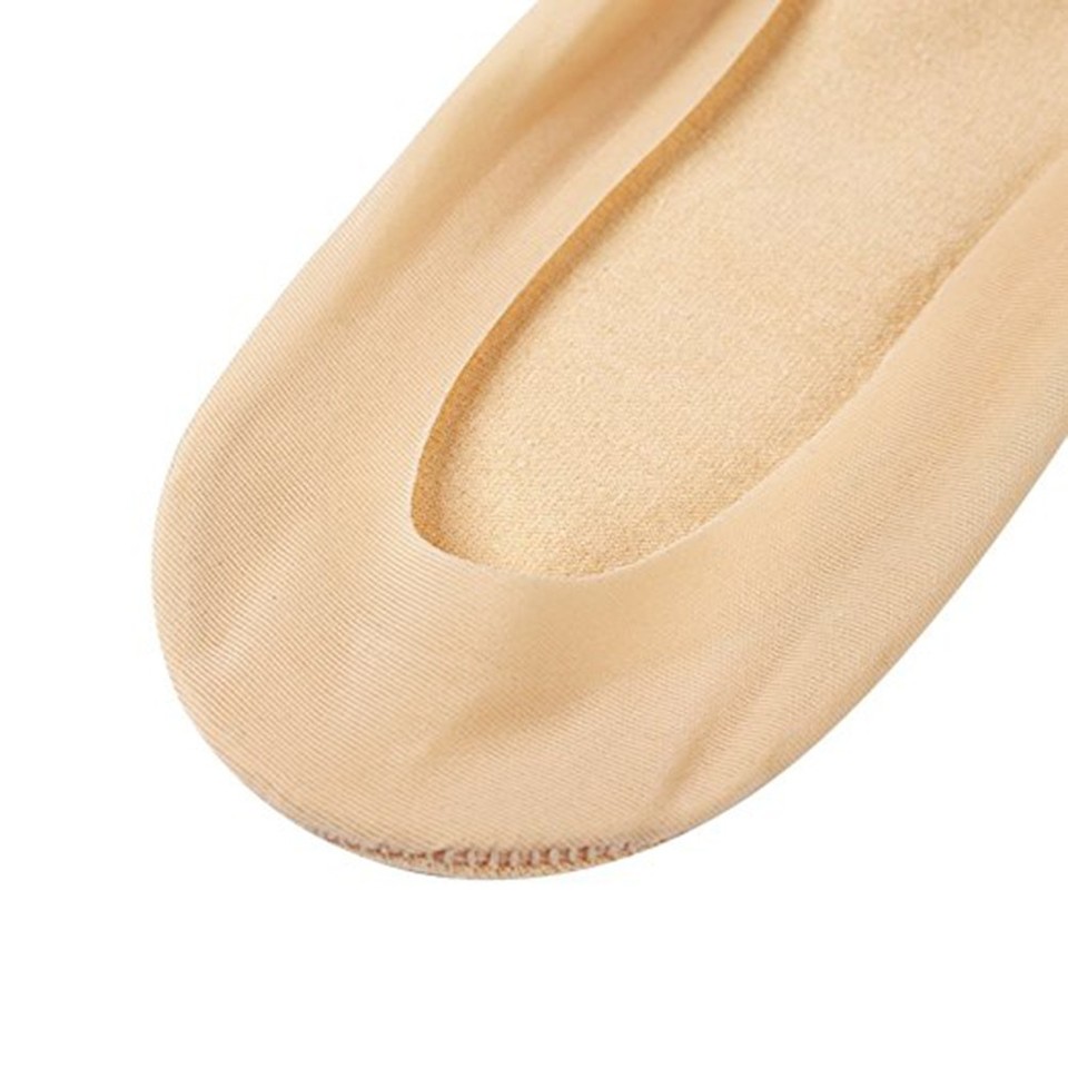 4 Pair Women's Low Cotton Socks with Silicone Back No Show Invisible ...