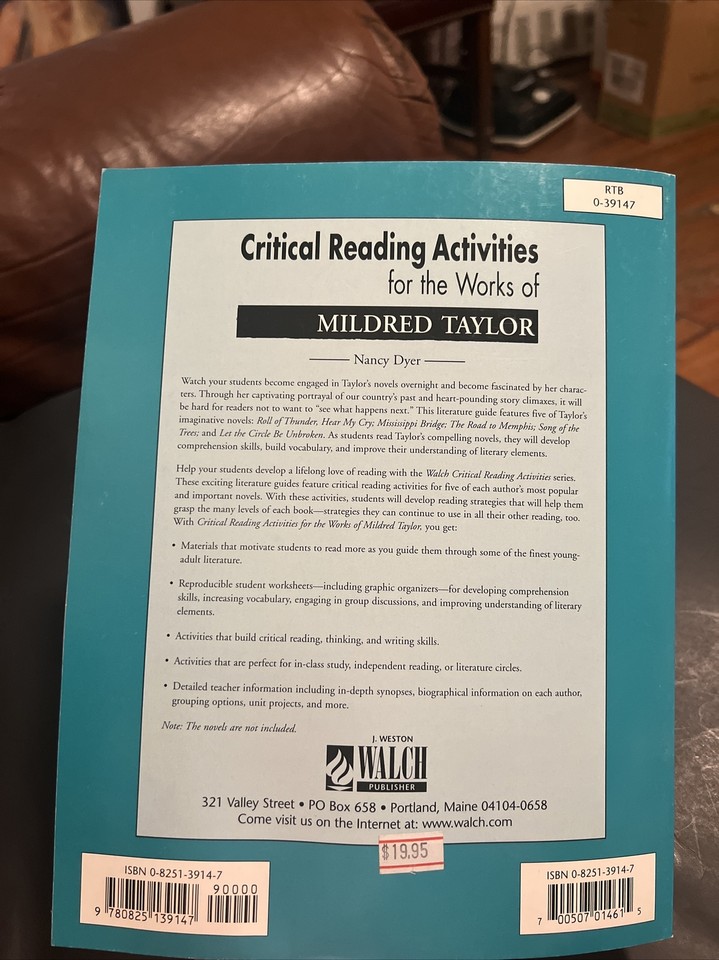 Critical Reading Activities for the Works of Mildred Taylor (Trade ...