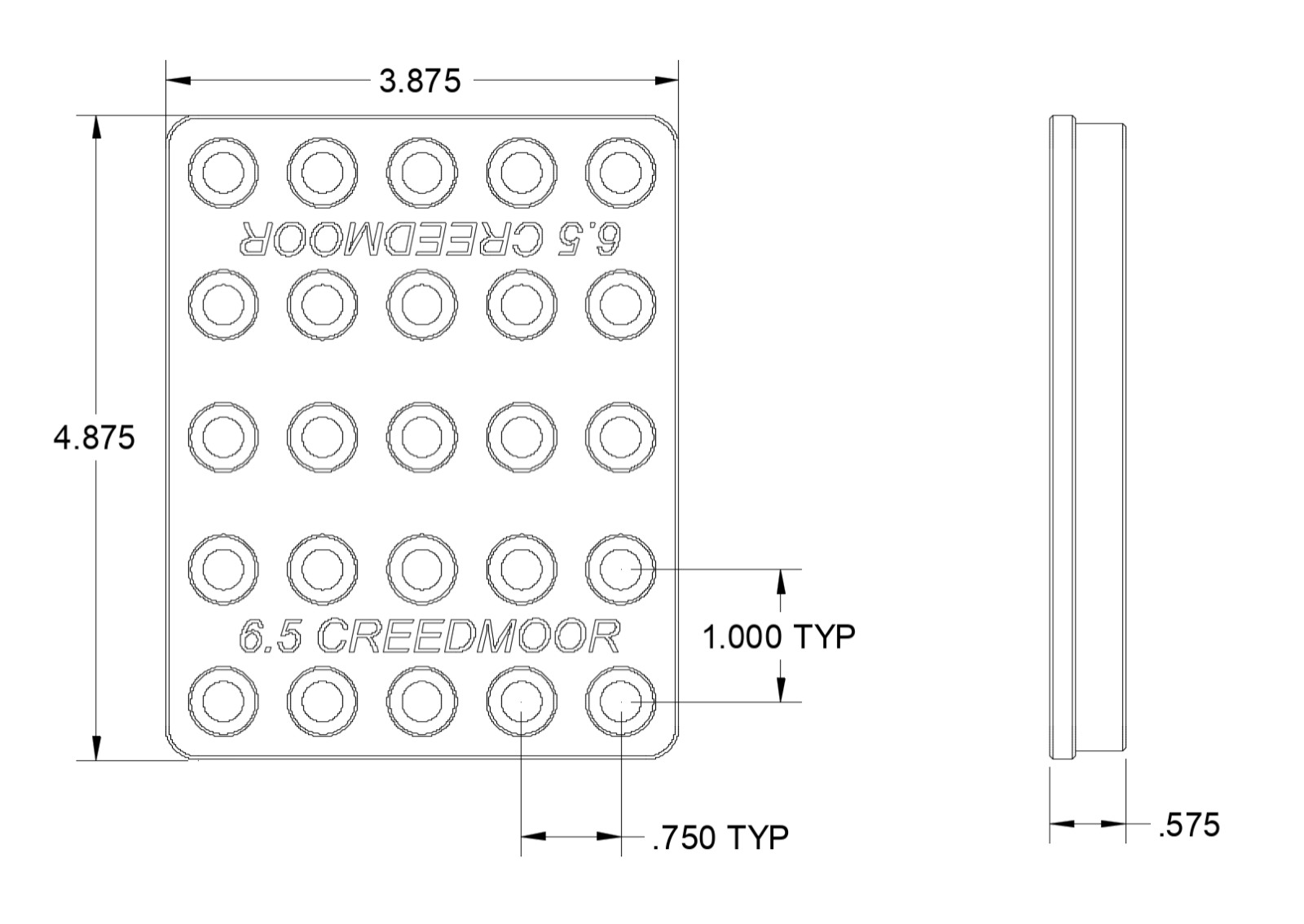 .300 Win Mag Reloading Block / Tray Precision CNC Machined from Billet ...