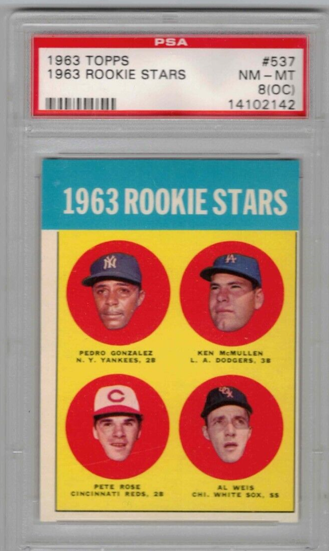Pete Rose, 1963 Topps #537, Rookie Card RC PSA 8 (oc) Reds | eBay