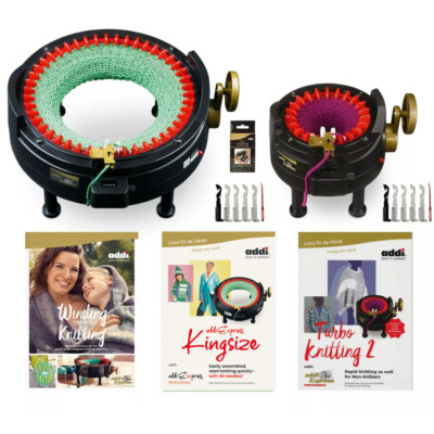 2 ADDI KNITTING MACHINES WITH 3 PATTERN BOOKS AND ACCESSORIES | eBay