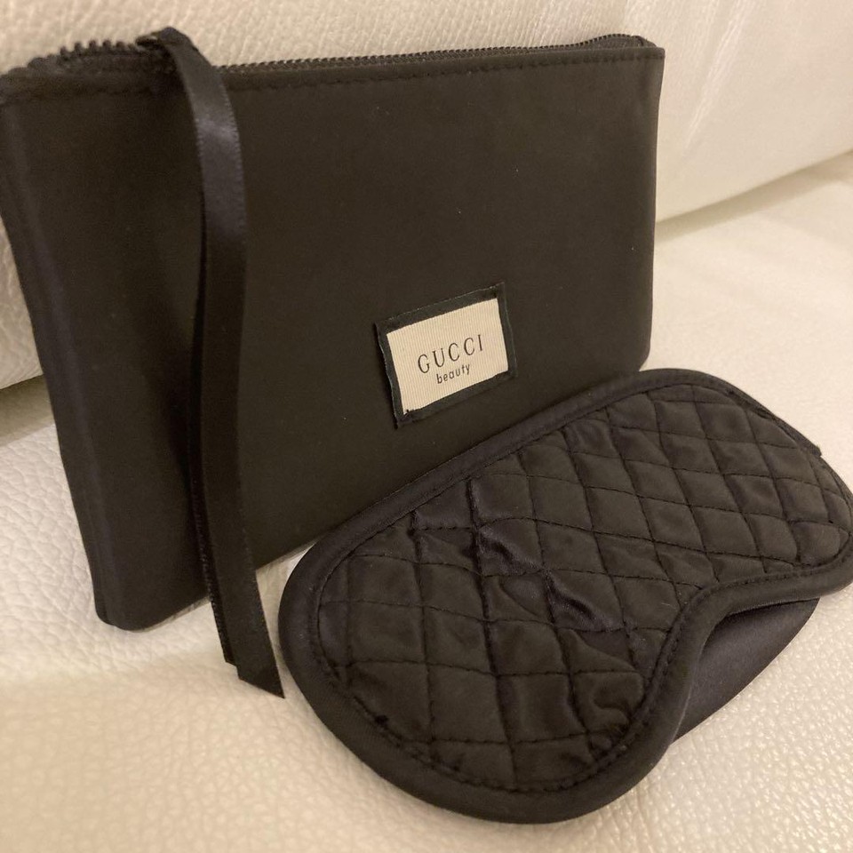 Gucci Sleeping Travel Mask Beauty Padded Night Eye Black W17.5cm with ...