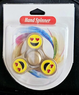 Smile Hand Spinner Fidget Stress Relief Tri Metal Alloy Gyro Finger Toy ...