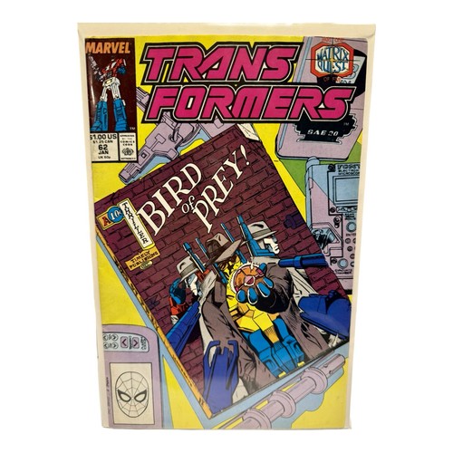1989 Vintage Transformers #62 Marvel Bird of Prey Matrix Quest Comic VF ...