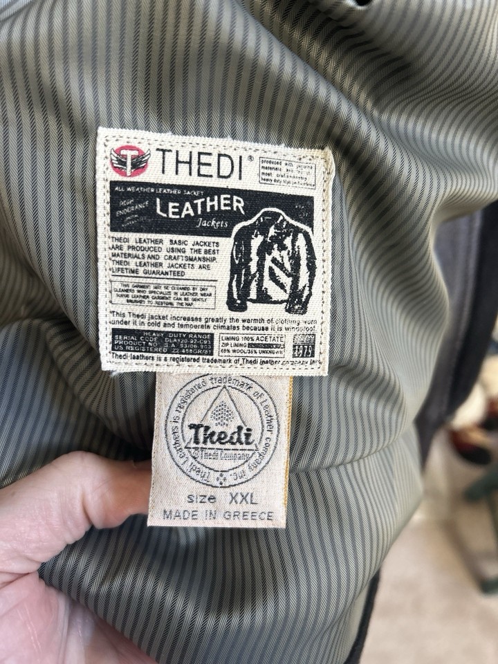 NEW NWT THEDI LEATHERS men's moto Cafe Racer leather jacket - brown ...
