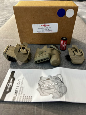 SUREFIRE HL1-A-TN & Helmet Light & Rail Mount adapter - BLUE/WHITE/IR ...