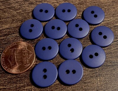 12 Domed Top Matte Deep Blue Plastic Sew-through Buttons 1/2" 13mm ...