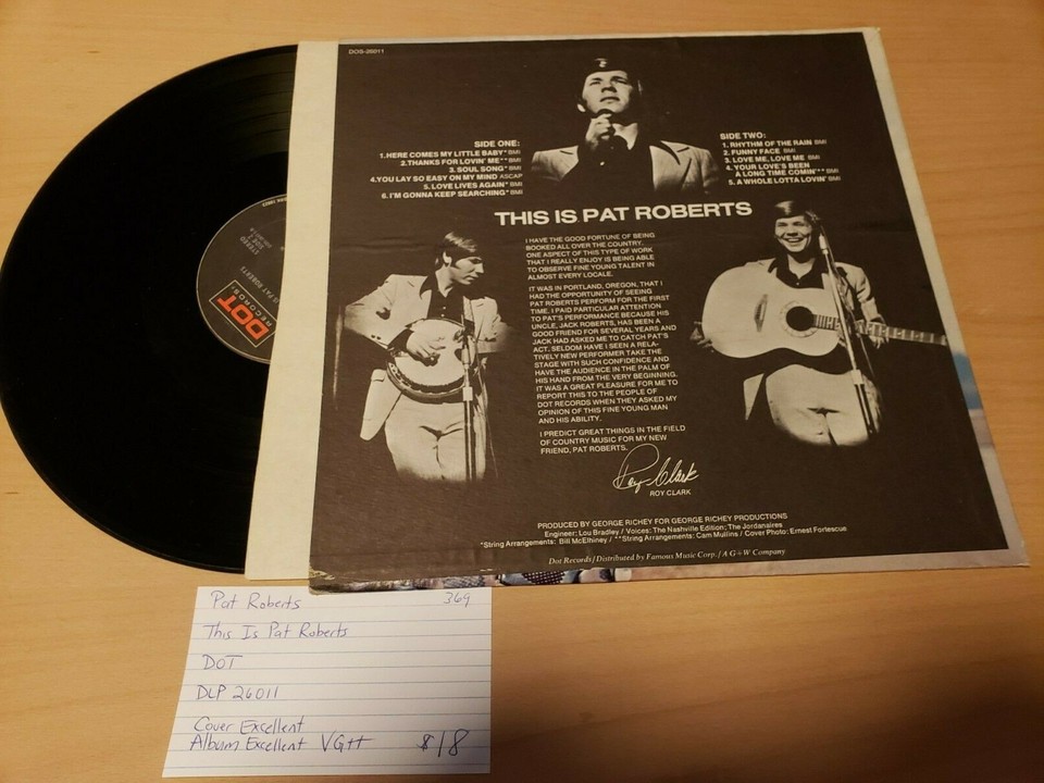 Pat Roberts This Is Pat Roberts DLP26011 ref#369 | eBay