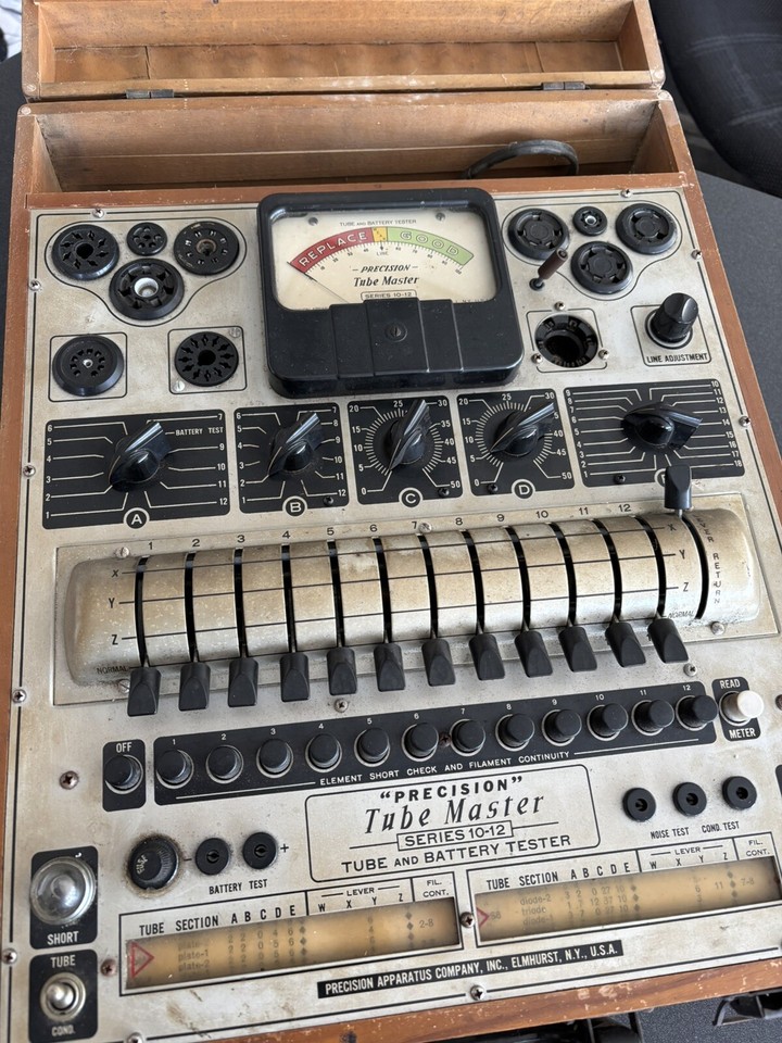 Precision Tube Master 10-12 Tube and Battery Tester, Works! | eBay