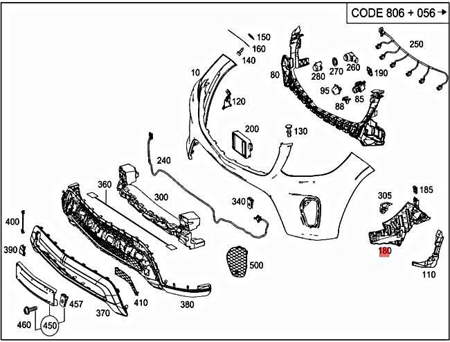 MERCEDES OEM 2017 Gls450 Front Bumper Grille Grill-bracket Right ...