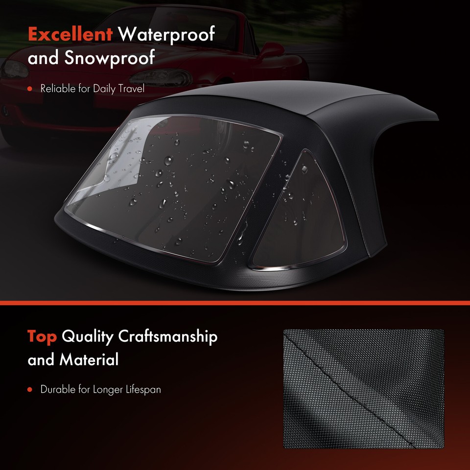 Convertible Soft Top for MG MGB 1971-1980 L4 1.8L Coupe with 3 Plastic ...