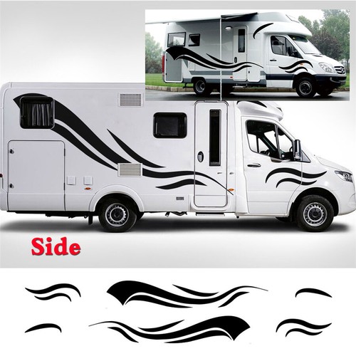 2 Sets Car RV Carvan Camper Van Body Side Stripes Graphics Vinyl Decals ...