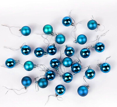 Pack of 24 Mini Miniature Small Shiny & Matte Christmas Tree Baubles ...