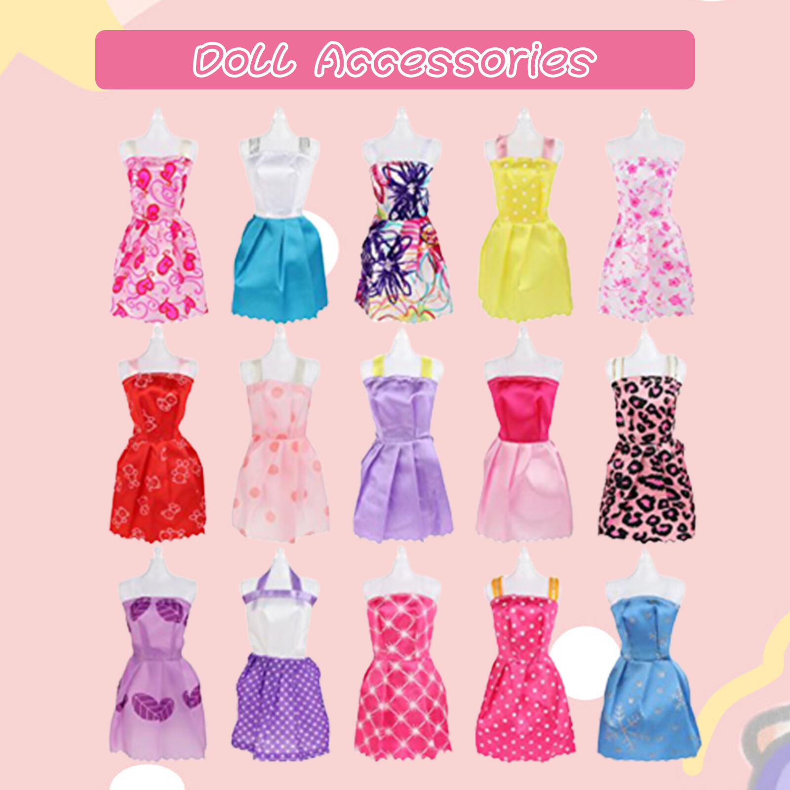 125pcs Dolls Full Dress Handmade Dolls Dressup Clothing Fashion Play ...