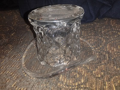 VINTAGE CUT GLASS TOP HAT CANDY DISH | eBay