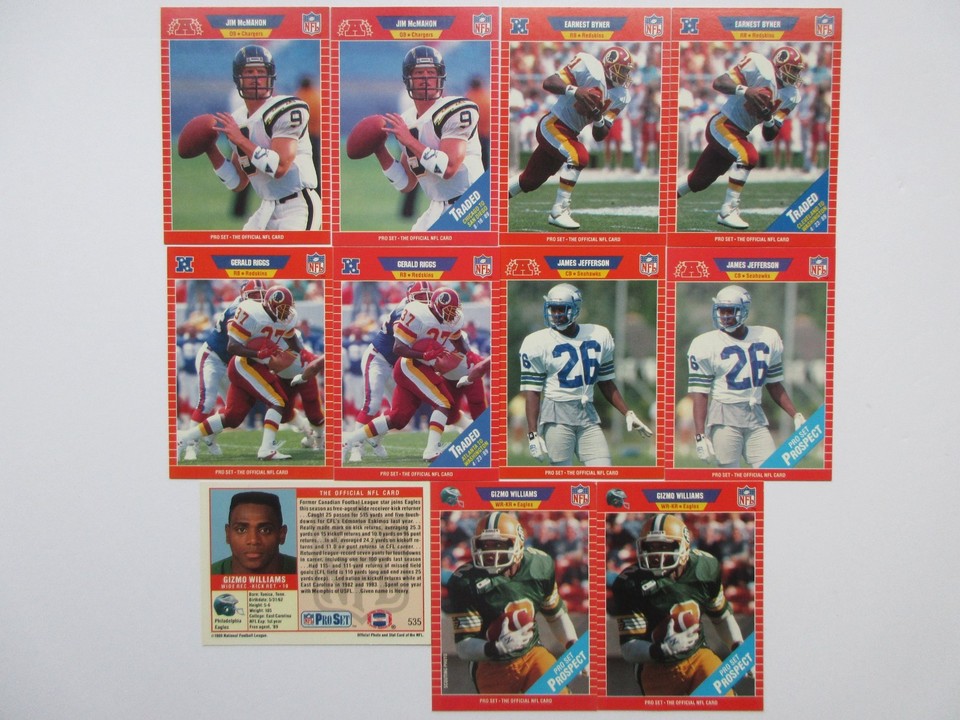 1989 PRO SET FOOTBALL COMPLETE 619 CARD MASTER SET~SANTA,PERRY ,GIZMO ...