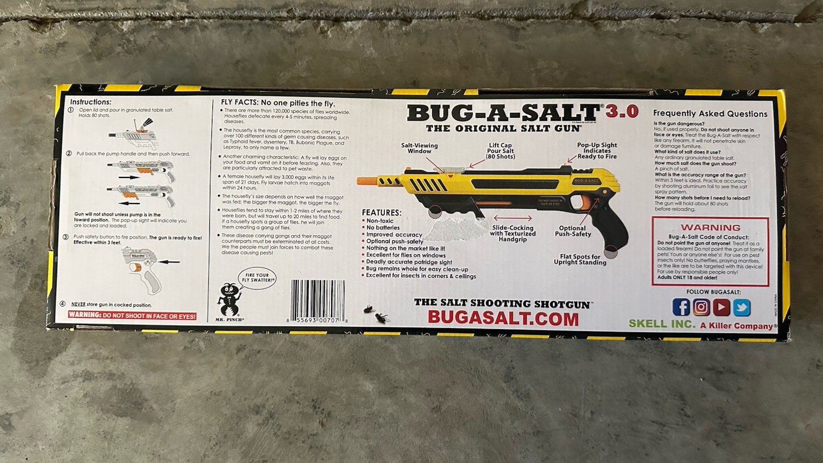 BUG-A-SALT Black/Yellow 3.0 Original Salt Gun/Fly Swatter. New | eBay