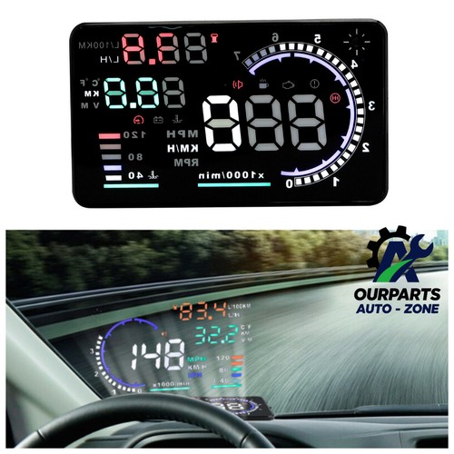 OBD II Car HUD Head Up Display Screen 5.5'' Dash Digital Speedometer ...