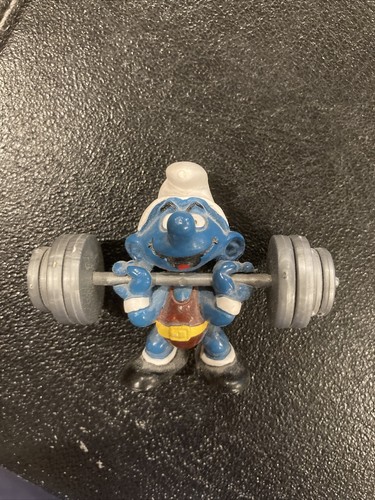 VINTAGE Hefty Smurf Figure Toy Schleich 1980s Hong Kong 40507 ...