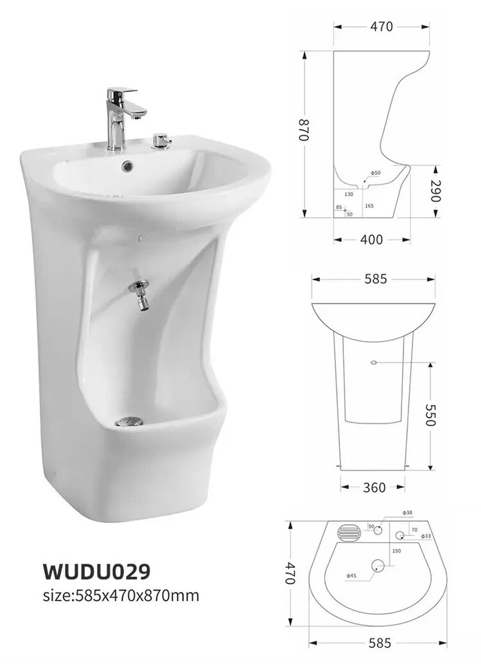 Wudu wash Dual Level Wudu Basin Sink, Taps & Fittings Included for ...