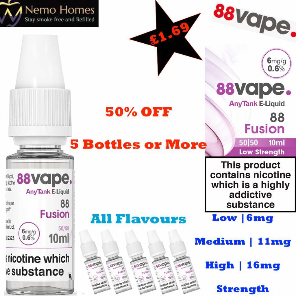 88 Vape 50VG 50PG 10ml E liquid | All Flavours | 6mg 11mg 16mg | 88Vape ...