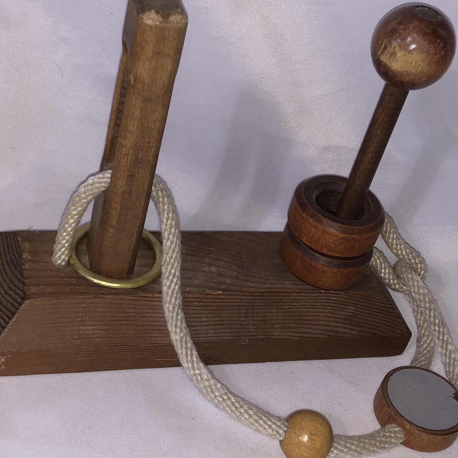 Vtg 1970s Lumberjack Toys Stumps Wooden Brain Teasers Office Desk ...