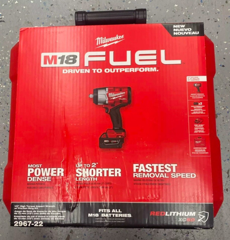Milwaukee 2967-22 M18 FUEL 1/2" High Torque Impact wrench w/ Friction ...