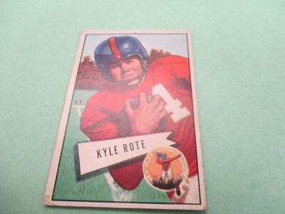 1952 BOWMAN SMALL FOOTBALL KYLE ROTE #28 ROOKIE CARD NEW YORK GIANTS | eBay