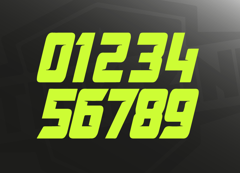 3 X Custom Race Numbers Vinyl Stickers/Decals - Fluorescent Day-Glo ...