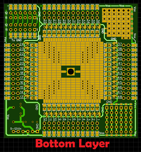 2pcs LQFP QFP TQFP QFN MLF 48 pin 0.5mm pitch STRIPBOARD Adaptor PCB ...