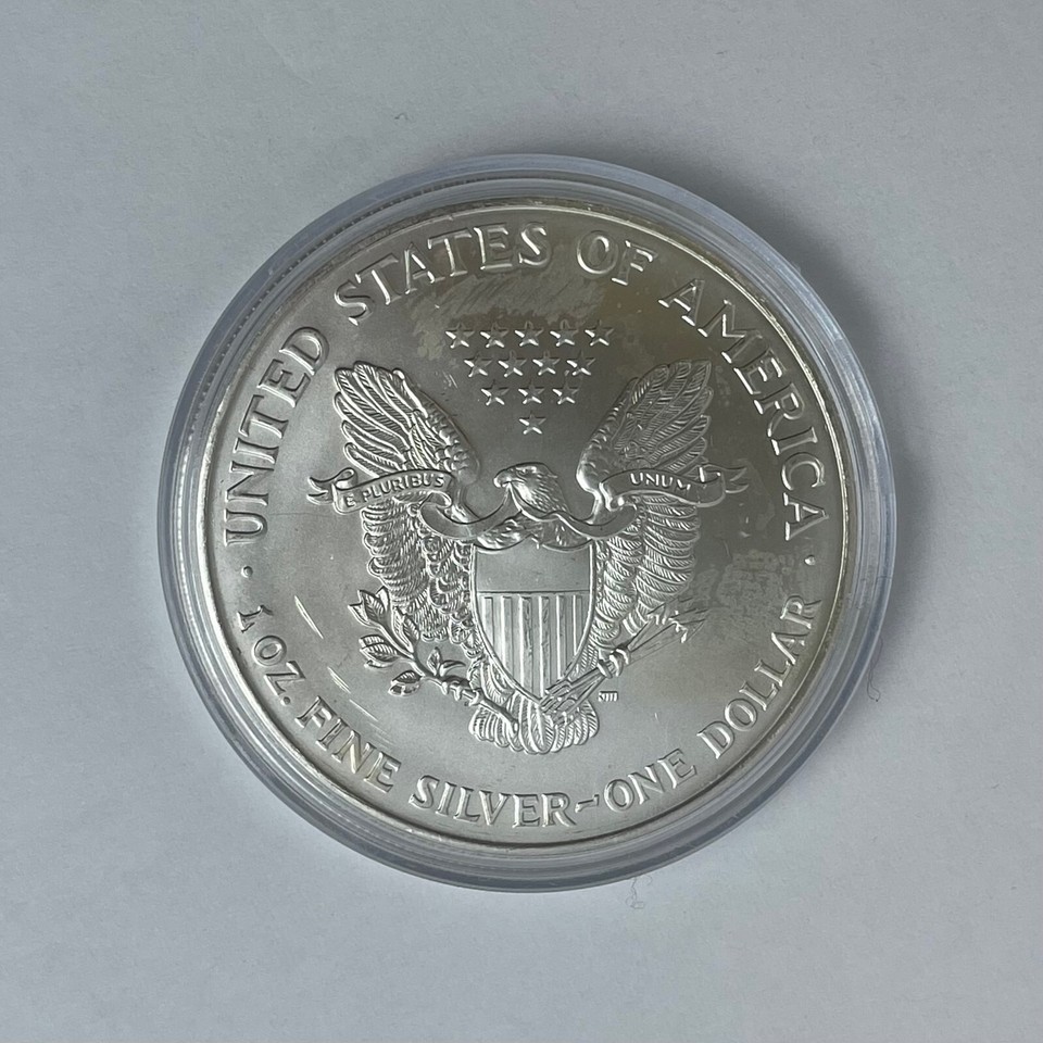 1998 Silver American Eagle 1 oz .999 Fine Silver One Dollar $1 Capsule ...
