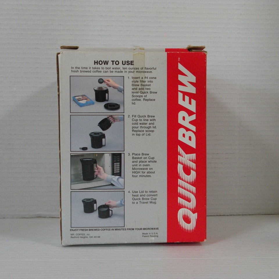 Mr. Coffee Quick Brew QB1 Microwave Coffeemaker w/ 10 oz Travel Mug | eBay