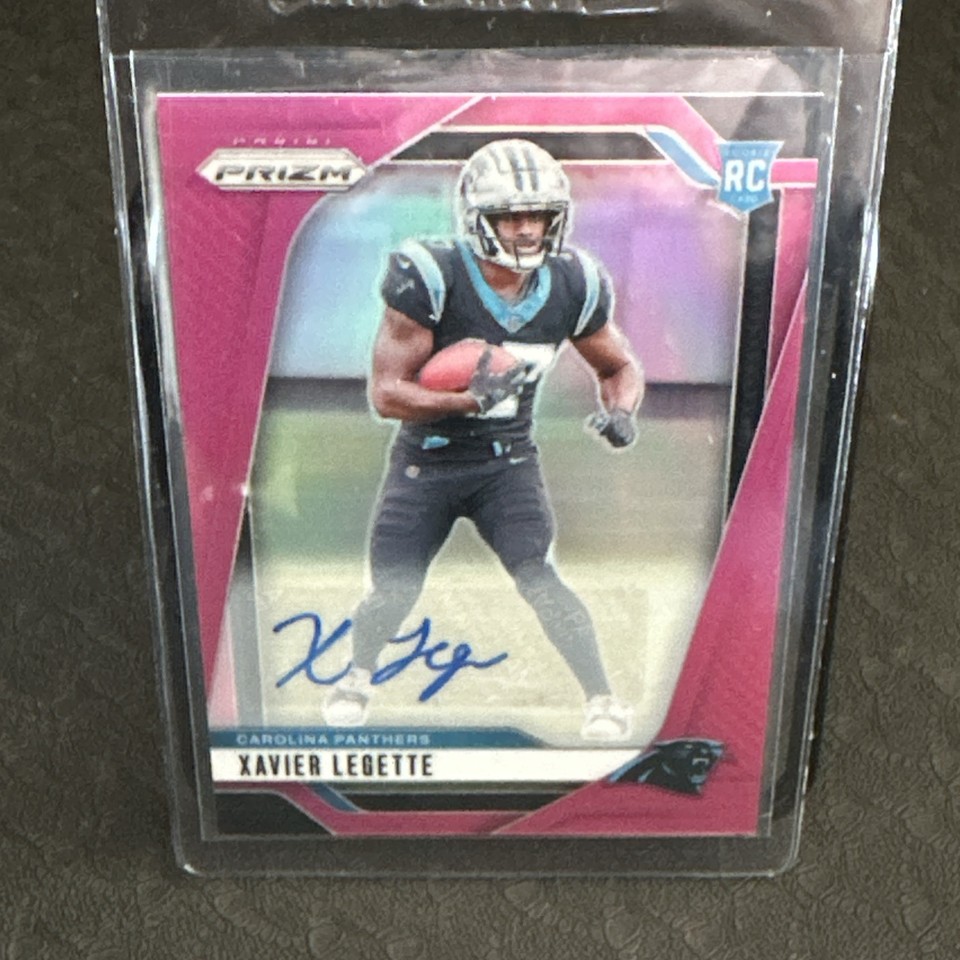 2024 Prizm Football Xavier Legette RC Pink Prizm Auto #398 Carolina ...