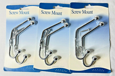 6 HOOKS HAT & COAT CHROME SPECTRUM METAL SCREW MOUNT HOOK | eBay