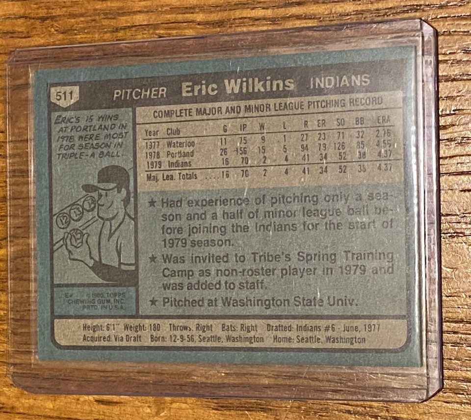 1980 Topps #511 Eric Wilkins | eBay