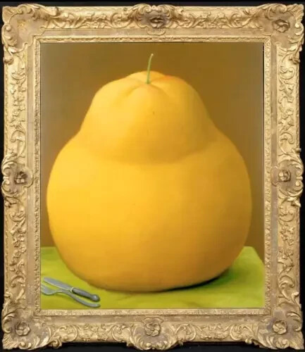 Handmade Oil Painting Reproduction Of Fernando Botero Still life Pear ...