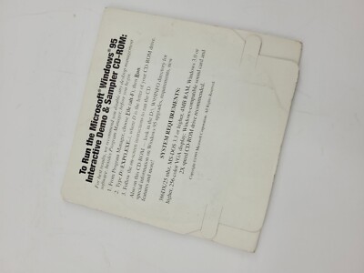 Microsoft Windows 95 Interactive Demo Sampler Vintage Software Sealed ...
