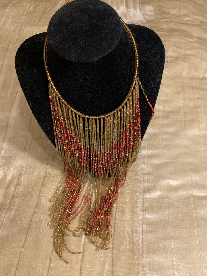 Oversized flapper 1920s style Statement Necklace with Cascading beaded ...