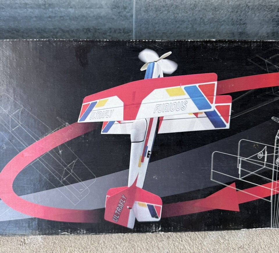 Ultrafly Model Furious 3D Biplane Vintage RC Airplane Kit Complete New ...