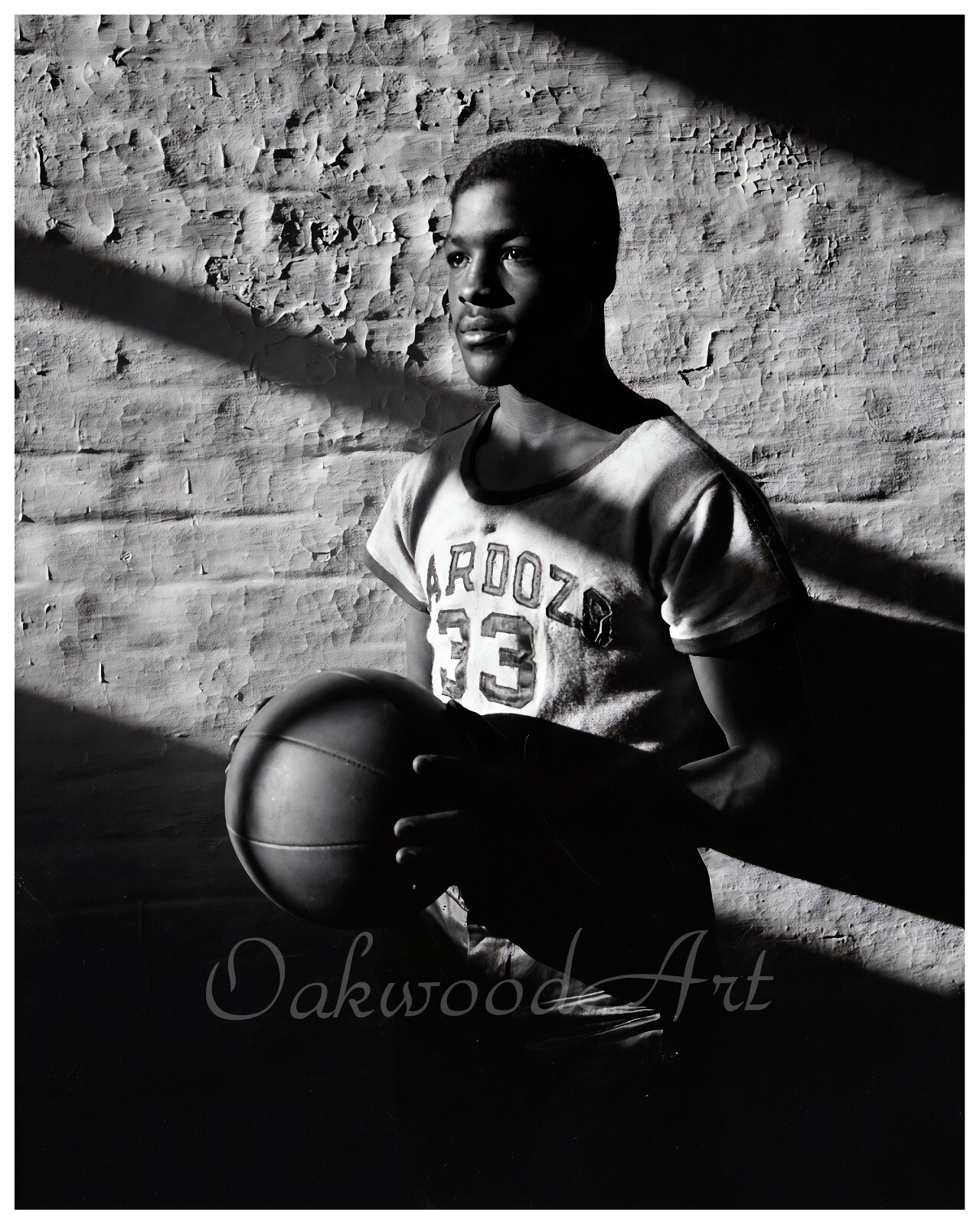 1940s BLACK HIGH SCHOOL BASKETBALL PLAYER in Shadow, Vintage Photo ...