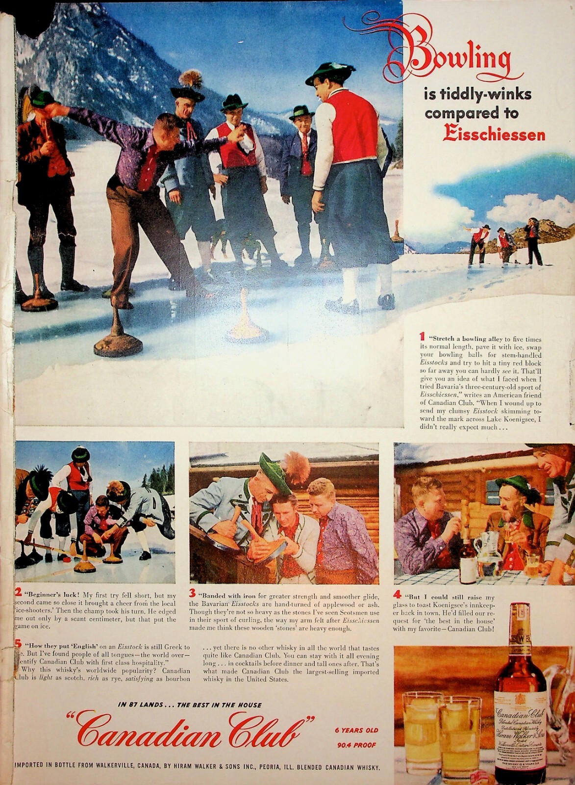 Original Canadian Club Ad: Bowling is tiddly-winks compared to ...