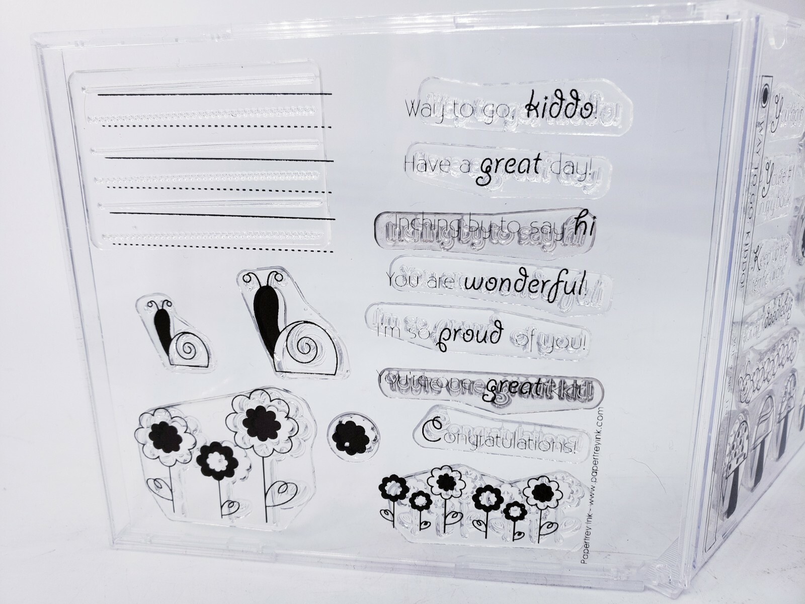 Papertrey Way to Go Kiddo Stamp Set: Trees Ladybug Mushroom Flowers ...