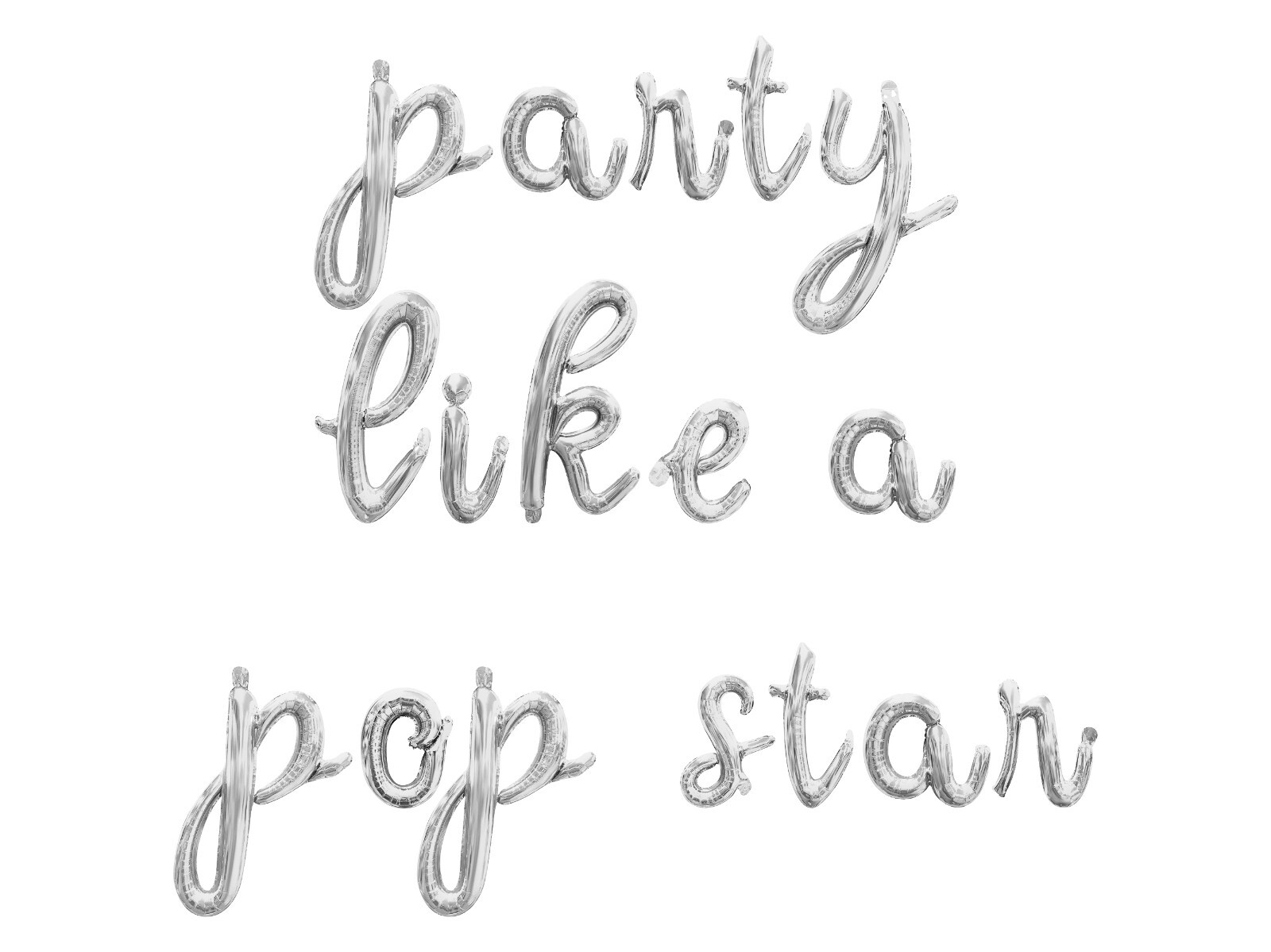 PARTY LIKE A POP STAR Cursive Letter Balloon Banner - Karaoke Birthday ...