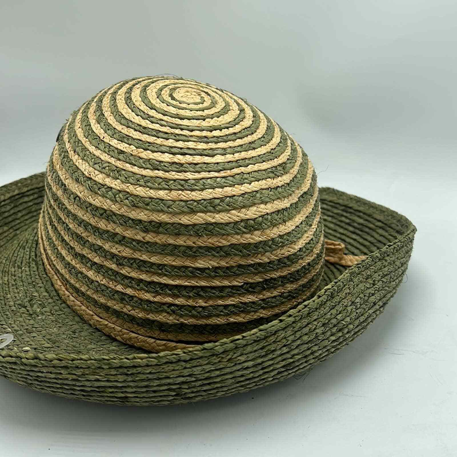 Kate lord straw hat green tan cute sun - Gem